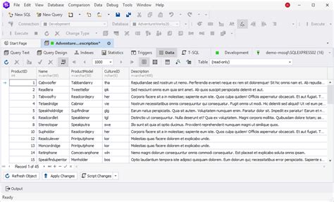 View Editor Tab Data