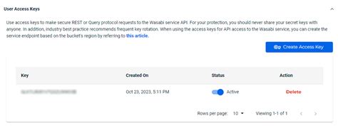 Creating A New Access Key