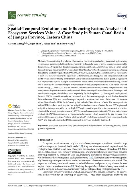 Pdf Spatial Temporal Evolution And Influencing Factors Analysis Of