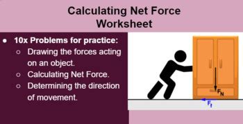 Calculating Net Force Worksheet By Rod S Ecosystem Lab TPT