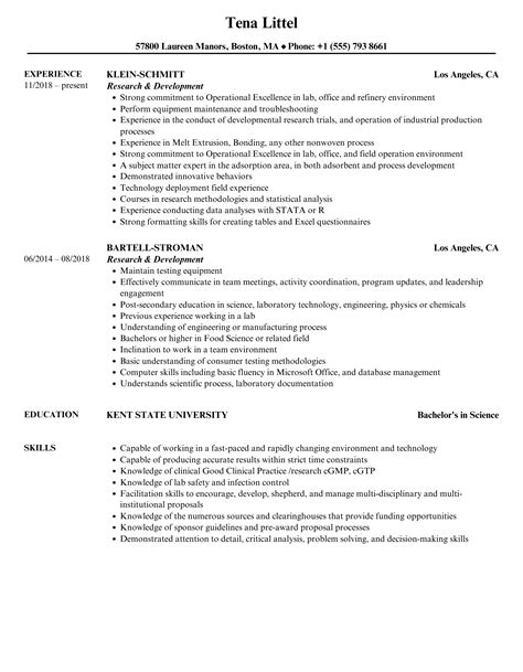 Research And Development Resume Samples Velvet Jobs