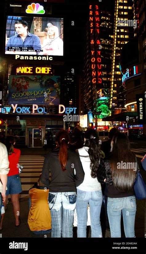 A Few Fans Gathered On Times Square To Watch Tv Hit Friends Grand