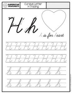 Cursive Tracing Worksheets Superstar Worksheets
