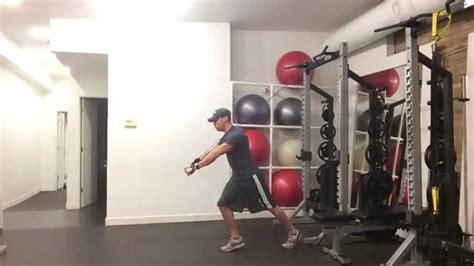 Resistance Band Standing Decline Chest Press Online Personal Trainer