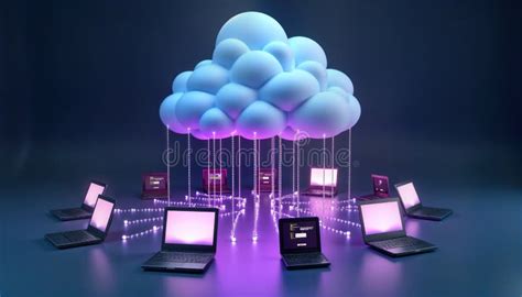 Global Network Connecting Electronic Devices People Data Saved In Cloud Stock Illustration