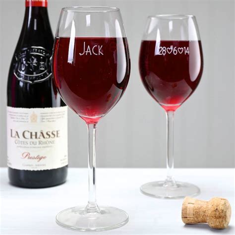 Personalised Engraved Date And Name Wine Glass By Lisa Angel Homeware