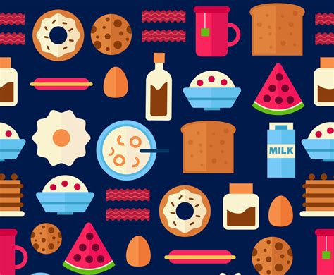 Breakfast Seamless Pattern Background Vector Art And Graphics