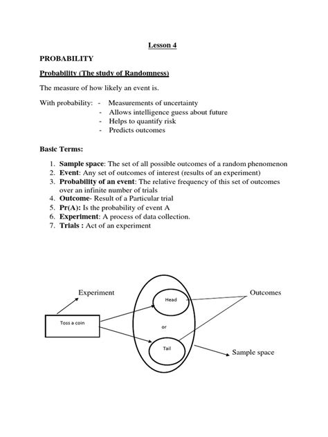 Lesson 4 Proability Pdf Probability Applied Mathematics