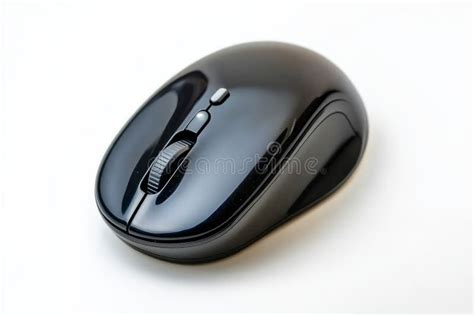 Black Computer Mouse With Scroll Wheel On White Background Ai Image