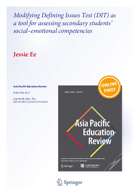 Pdf Modifying Defining Issues Test Dit As A Tool For Assessing