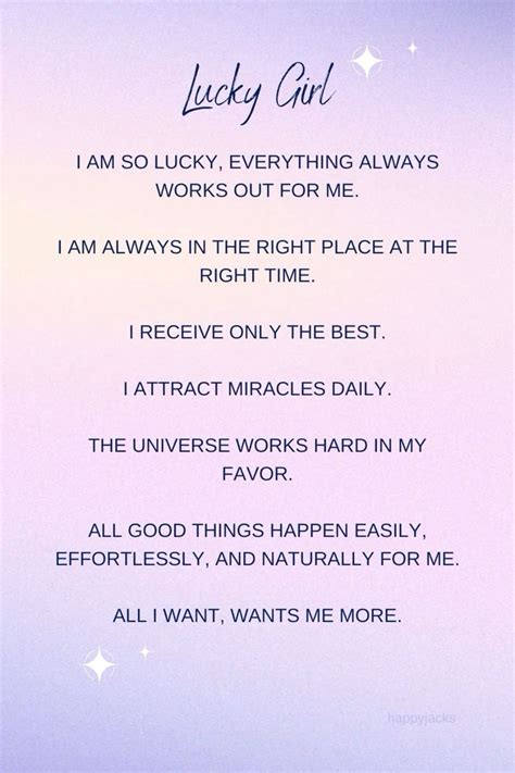 Lucky Girl Syndrome Affirmation Wallpaper Artofit