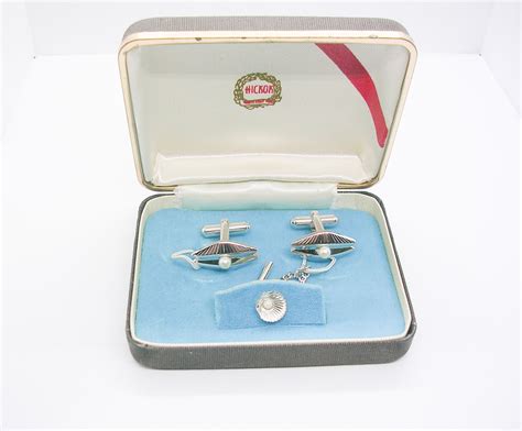 Vintage Cufflinks Tie Tack Set Hickok Cuff Links With Matching Etsy