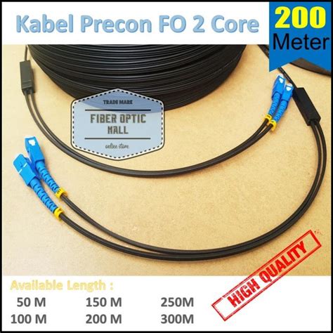 Jual Kabel Precon 2 Core 200 Meter Dropcore Fo Fiber Optik Siap Pakai