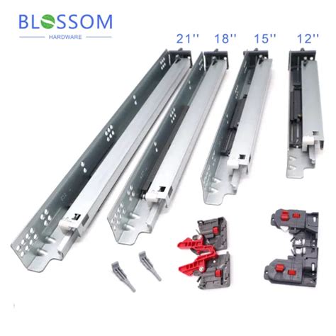 single extension drawer slides hydraulic soft close kitchen cabinet