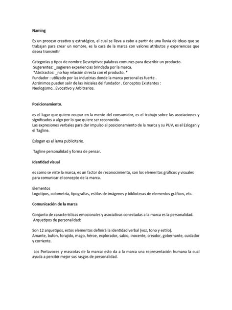 Mapa Conceptual Naming Pdf Marca Comunicación