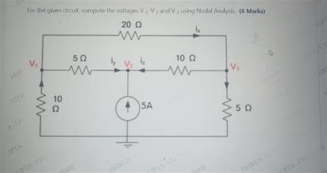 solved for the given circuit compute the voltages v1 v2