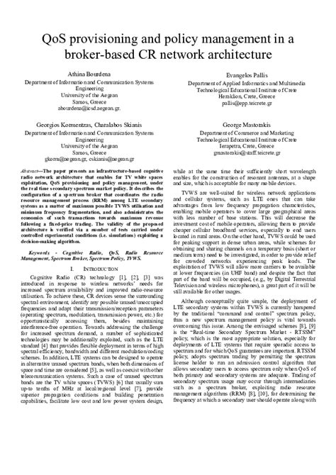 pdf qos provisioning and policy management in a broker based cr