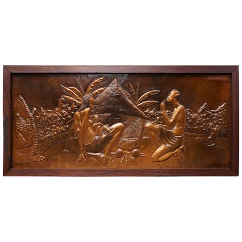 African Hammered Copper Wall Art Relief By Manzomba For Sale At 1stdibs