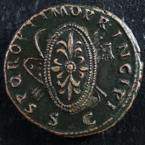 Trajan As 103 111 Rome RIC 584 Pile Of Arms Shield Sword Spears