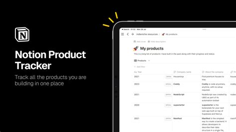 Notion Product Tracker