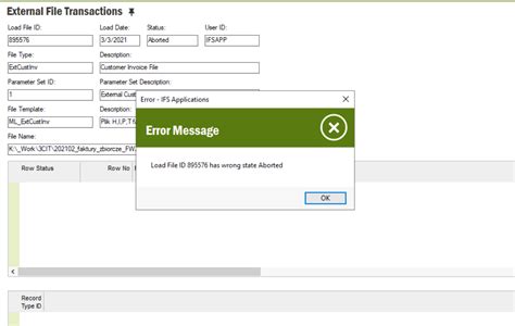 External Customer Invoices Wrong State Aborted Ifs Community