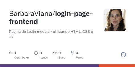 Github Barbaraviana Login Page Frontend Pagina De Login Modelo Utilizando Html Css E Js