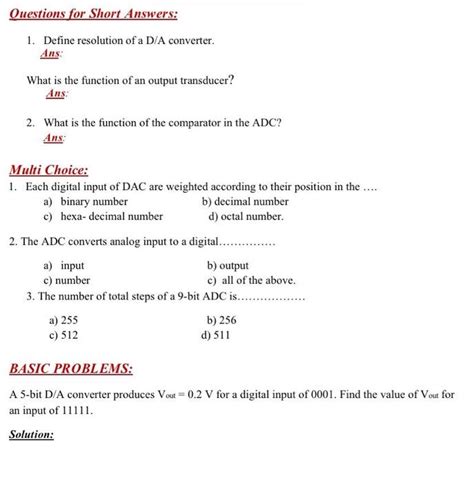 Solved 2 What Is The Function Of The Comparator In The Adc