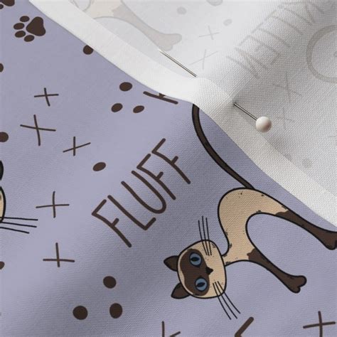 Adorable Siamese Cat Pattern With Fabric Spoonflower