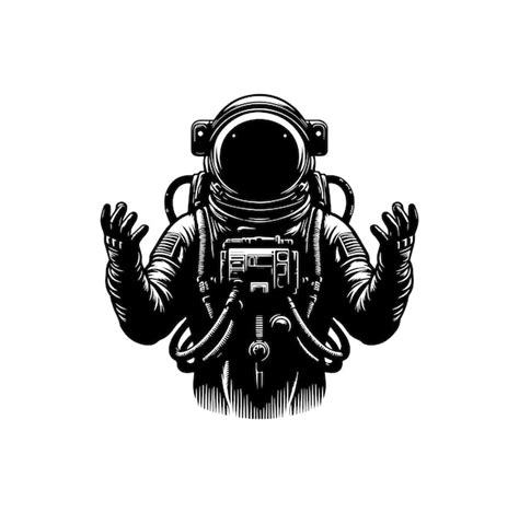 터 우주비행사 터 실루 프리미엄 벡터