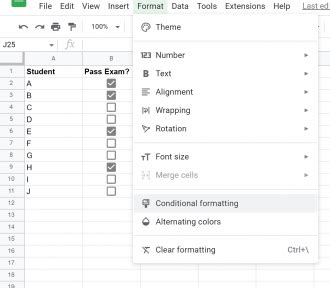 Google Sheets Change Color When Checkbox Is Checked