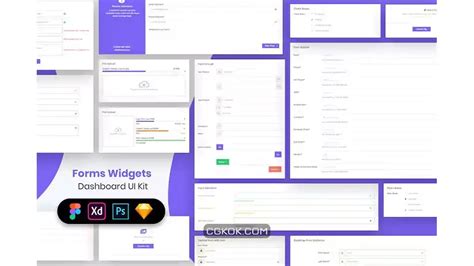 رابط کاربری داشبورد مدیریت Forms Widgets Dashboard Ui Kit