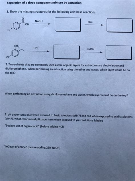 solved separation of a three component mixture by extraction