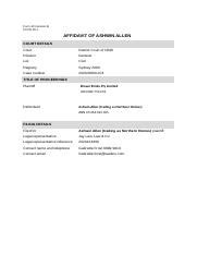 Legal Proceedings Affidavit Brown Bricks Pty Ltd Vs Ashwin Course Hero