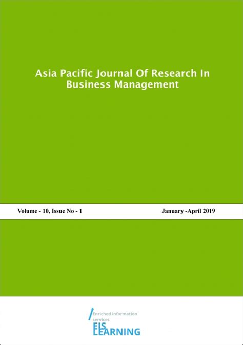 Asia Pacific Journal Of Research In Business Management Enriched Publications