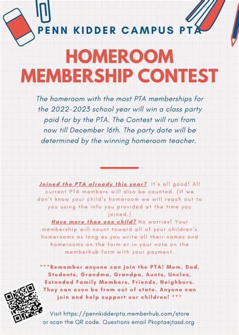 Pta Membership Contest Penn Kidder Campus