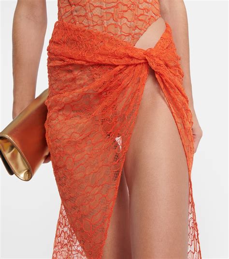 Lace Wrap Skirt In Orange La Quan Smith Mytheresa