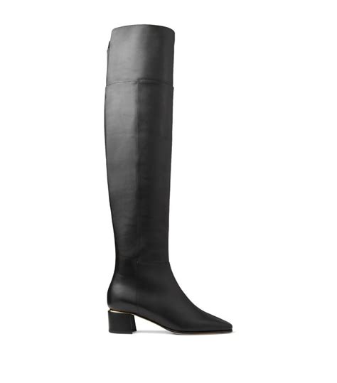 Jimmy Choo Loren 45 Calfskin Over The Knee Boots Black Editorialist