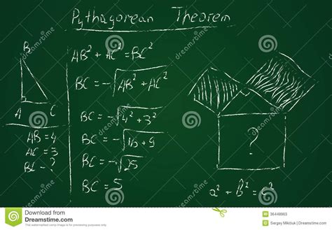 Hand Drawn Pythagorean Theorem Stock Illustration Illustration Of Graduation Modern 36448963