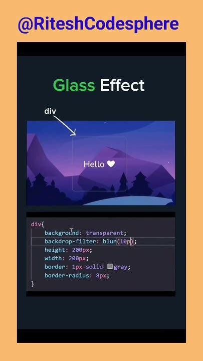 Glass Effect Css Html Css Js Animation And Effects Htmlcss