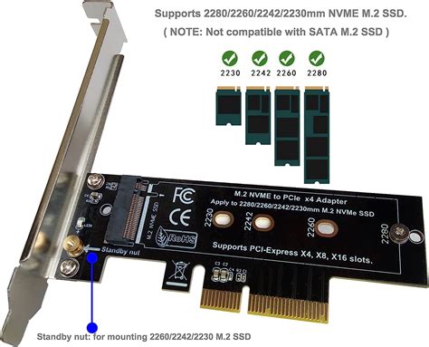 Buy NVMe PCIe Adapter M SSD To PCIe Expansion Card With Aluminum Heat Sink Support