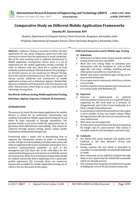 Comparative Study On Different Mobile Application Frameworks PDF