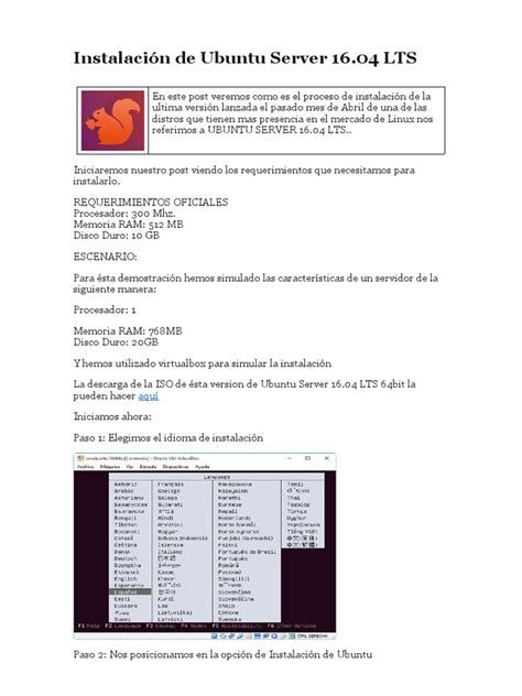 instalación de ubuntu server 16 04 lts mybunker pdf software