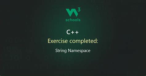 Completed Exercise C String Namespace
