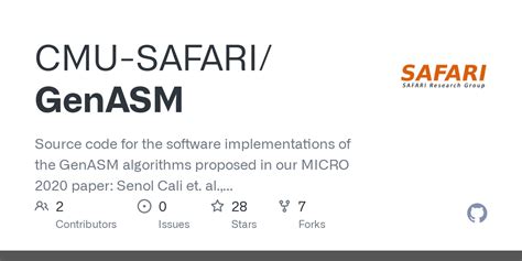 GitHub CMU SAFARI GenASM Source Code For The Software