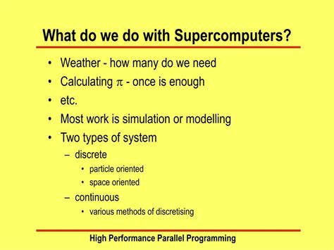 Ppt High Performance Parallel Programming Powerpoint Presentation