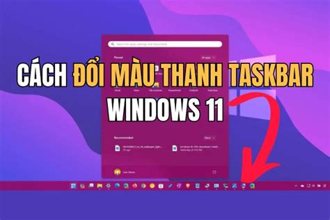 Cách đổi Màu Thanh Taskbar Trên Windows 11 Anonyviet