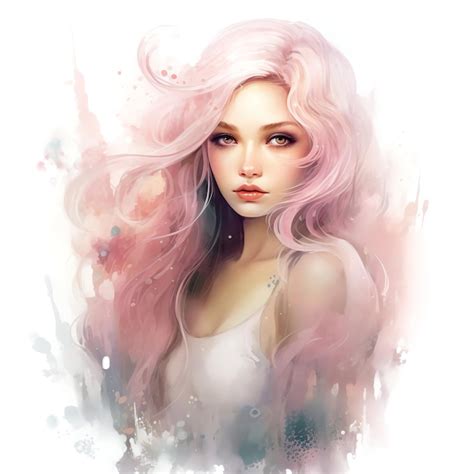 Premium Ai Image Beautiful Pink Majestically Beautiful Mermaid