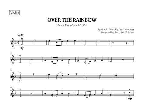 Over The Rainbow Arr Benzaiten Editions By Judy Garland Sheet Music