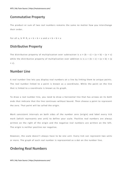 Algebra 101 Real Numbers And The Real Number Line PDF Maps Navigation