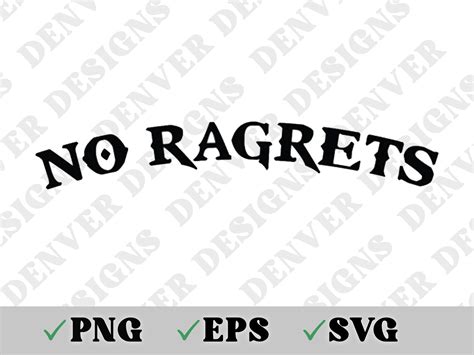 No Ragrets Tattoo Etsy